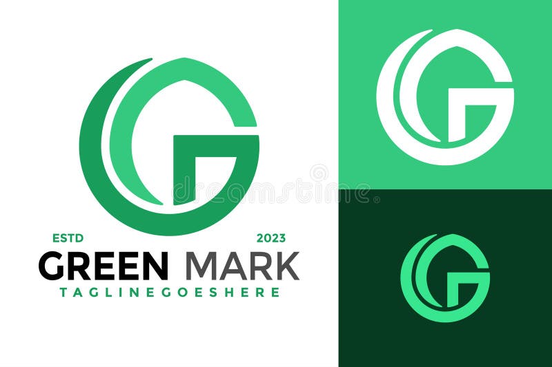 Letter G Green Monogram Logo Design Vector Symbol Icon Illustration ...