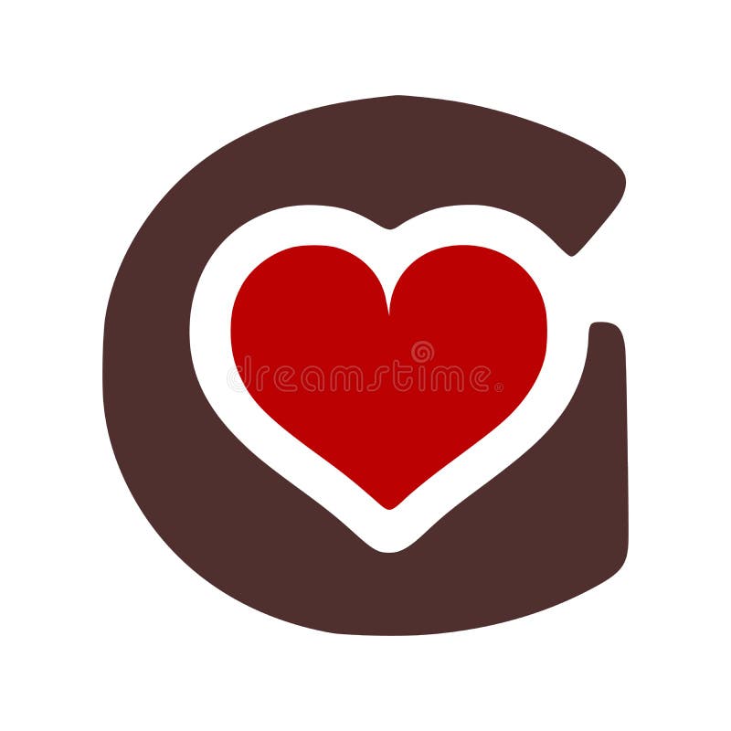 Letter g with heart symbol stock vector. Illustration of graphic ...