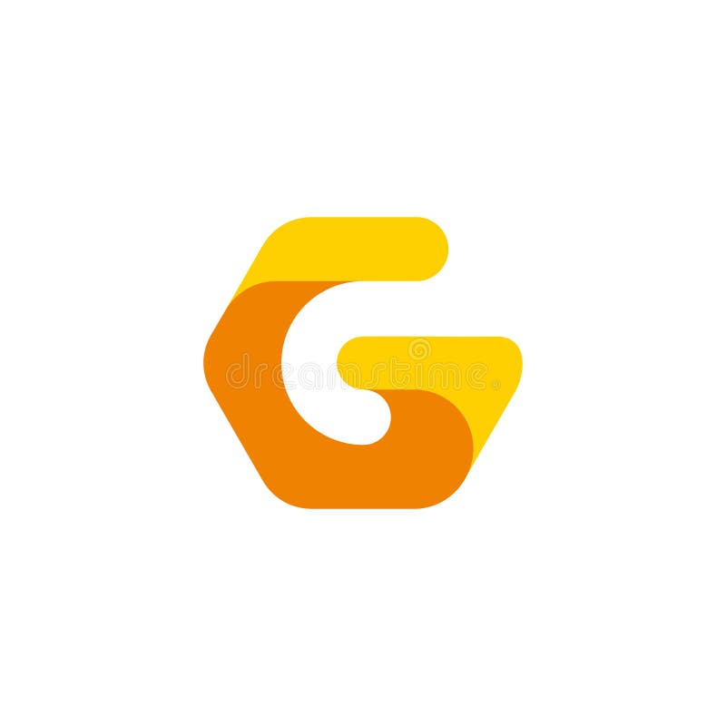 Letter G Hexagonal Curves 3d Flat Logo Vector Stock Vector ...