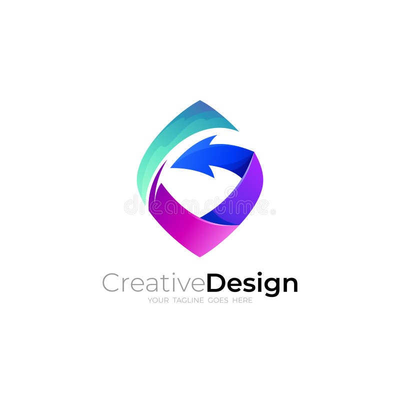 Letter G Icon with Simple Design, G Logo and Arrow Design Colorful ...