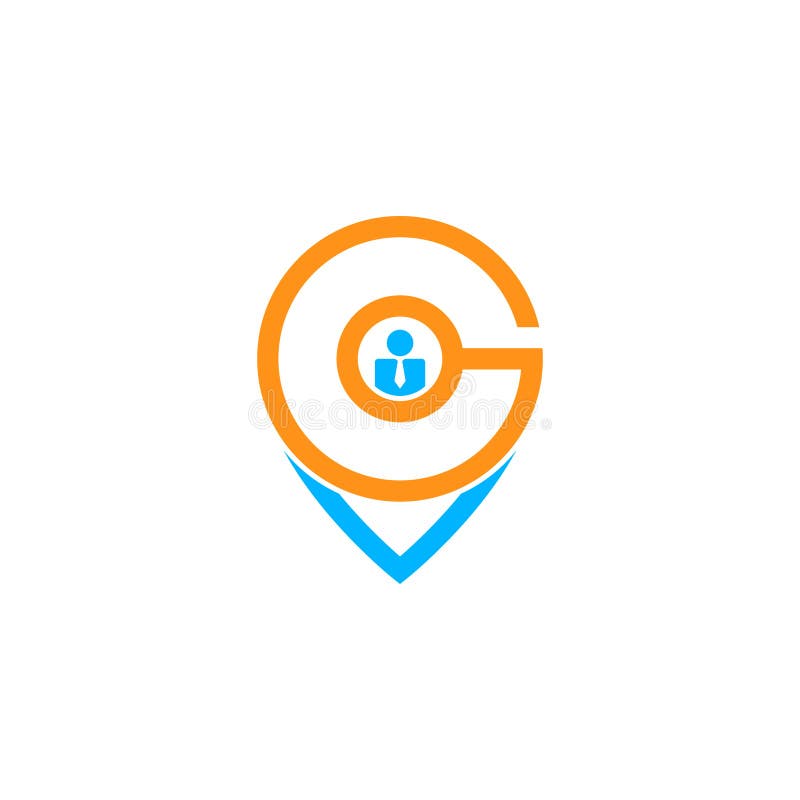 Letter G + Location + Magnifying Glass + Employee Stock Vector ...