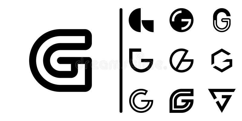 Letter G logo collection stock illustration. Illustration of emblem ...