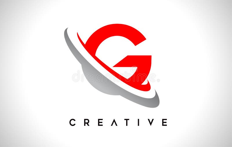 Letter G Logo. G Letter Design Vector with Red Gray Swash Vector Stock ...