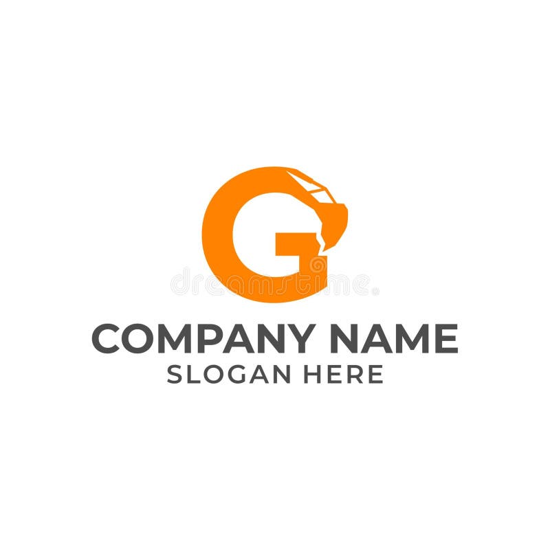 Letter G Logo with Excavator Arm. G Excavator Logo Template, Hydraulic ...
