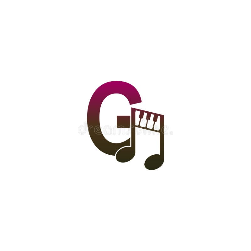Letter G Logo Icon with Musical Note Design Symbol Template Stock ...