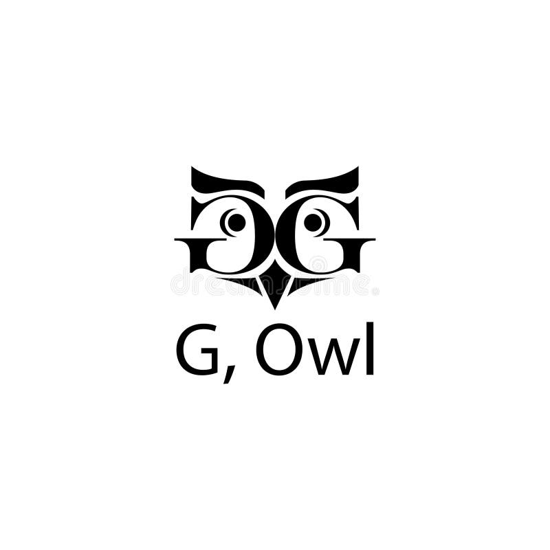 Letter G Logo Owl Head Illustration Vector Abstract Design Stock Vector ...
