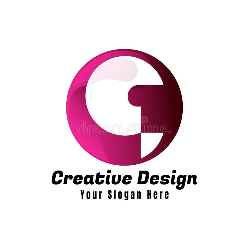 Letter G Logo. Purple Circle Stock Vector - Illustration of creative ...