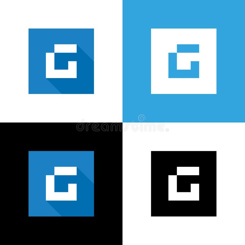 Letter G Logo, Square Shape Icon, Flat Design Style - Vector Stock ...