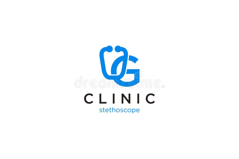 Letter G Logo with Stethoscope for Medical and Pharmacy Stock Vector ...
