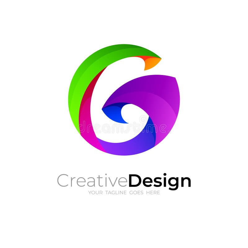 Letter G Logo Template, Simple Design with Circle Stock Vector ...