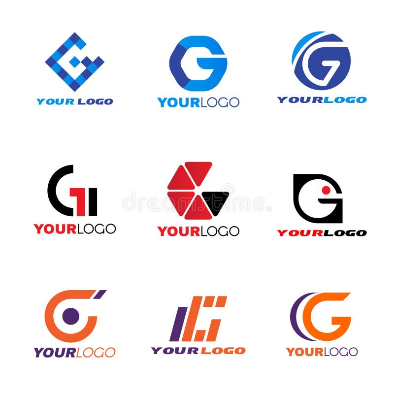 Letter G Logo Vector Set Design Stock Vector - Illustration of hexagon ...