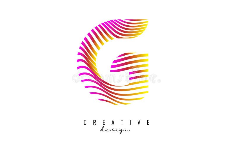 Letter G Logo with Vibrant Colourful Twisted Lines. Creative Vector ...