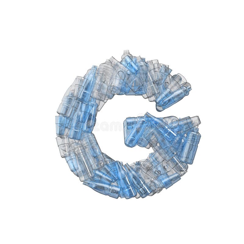 Letter G Made from Plastic Bottles. Plastic Recycling Font Stock ...