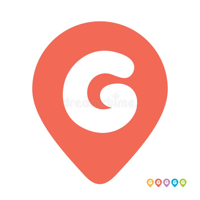 Letter G Map Location Pin Icon Vector Illustration Stock Illustration ...