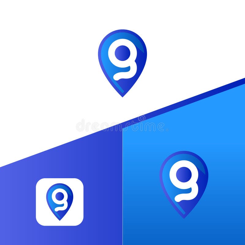 Letter G with Map Pointer Icon or Logo Design Template Elements Stock ...