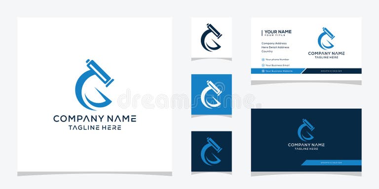 Letter G Microscope Laboratory Logo Design Template Stock Illustration ...
