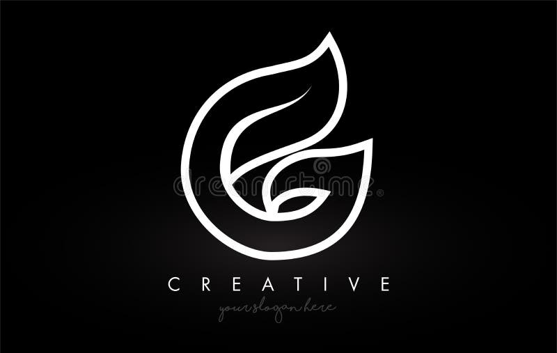 Letter G Monogram Leaf Logo Icon Design with Black and White Colors ...