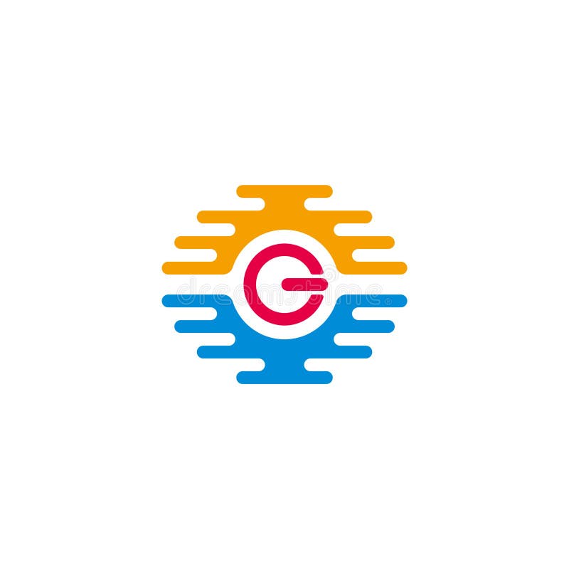 Letter G Natural Sun Ocean Symbol Logo Vector Stock Vector ...