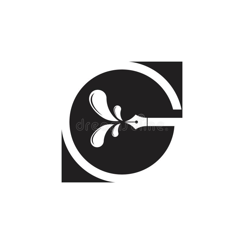 Letter G Negative Space Education Pen Logo Vector Stock Vector ...