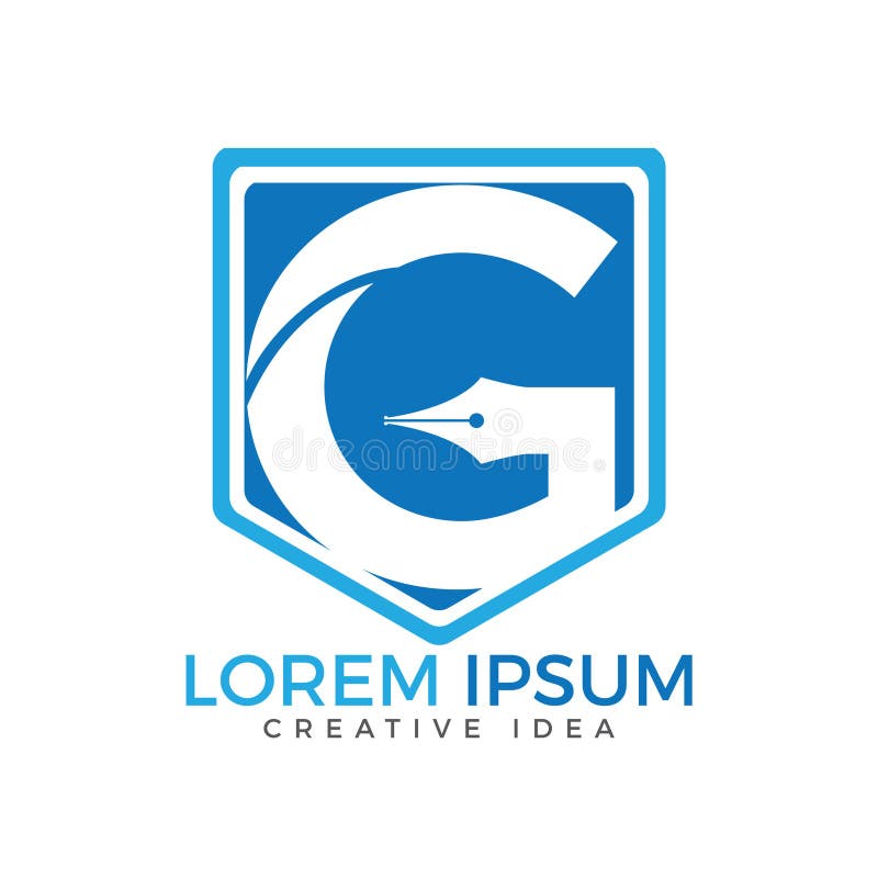 Letter G and Nib Design Template. Stock Vector - Illustration of learn ...