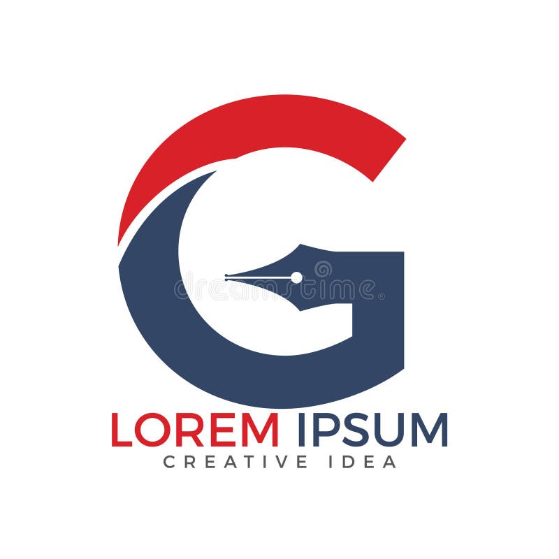 Letter G and Nib Design Template. Stock Illustration - Illustration of ...