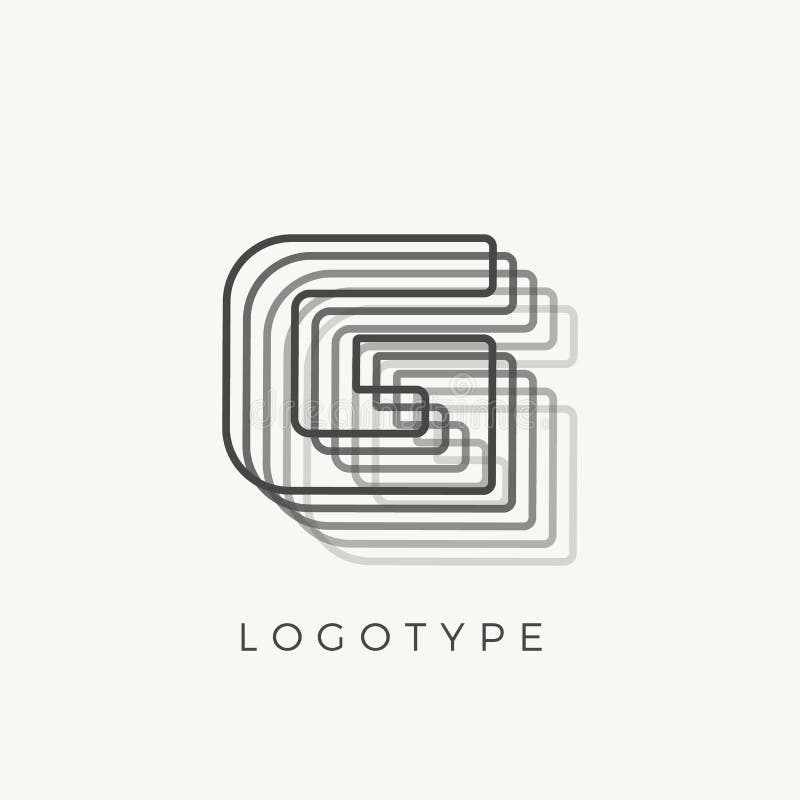 Letter G of Outline Stripes, Blend Effect Letter for Monogram and Logo ...
