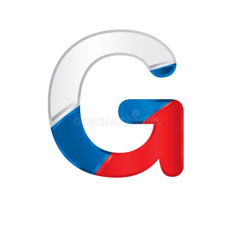 Letter G Painted with the Colors of the Russian Flag, White, Blue and ...