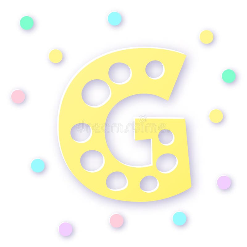 Letter G in Paper Cut Style on White Background. Typographic Design ...