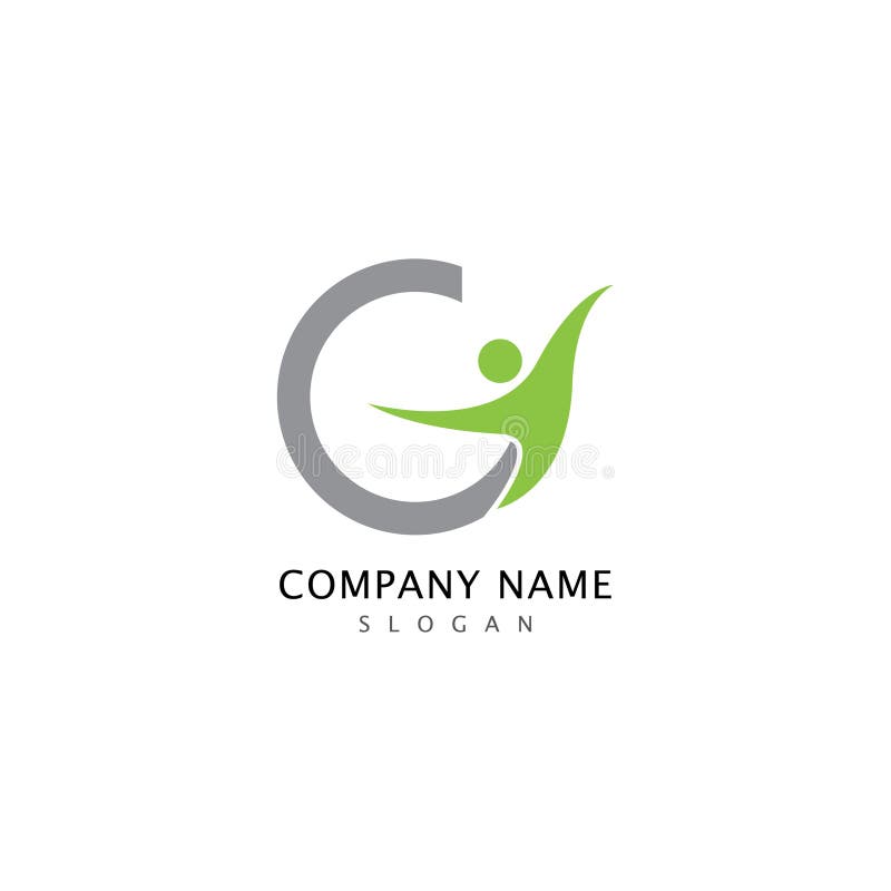 Letter G People Logo Template Icon Symbol Stock Illustration ...