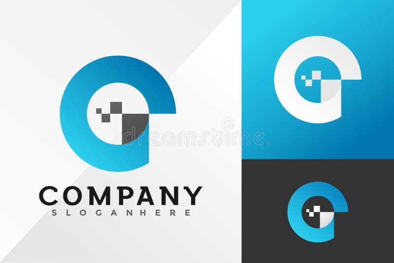 Letter G Pixel Creative Logo Design Vector Illustration Template Stock ...