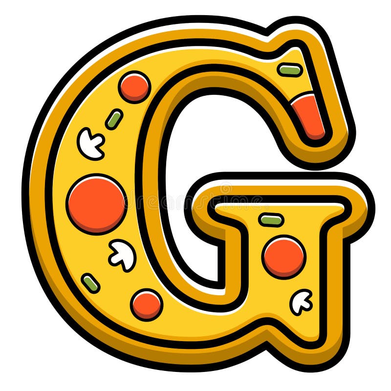 Letter I pizza food stock vector. Illustration of text - 218123490