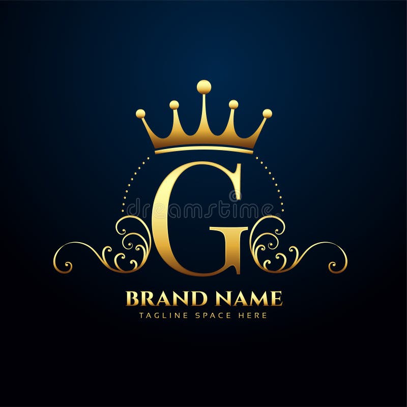 Letter G Premium Floral and Crown Logo Design Stock Vector ...