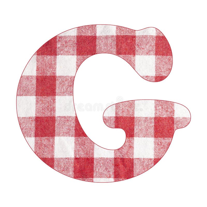 Letter G - Red Checkered Napkin Background - Top View Stock ...