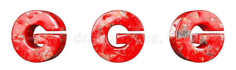Letter G from Red Scratched Metallic Letters Alphabet Collection Set ...