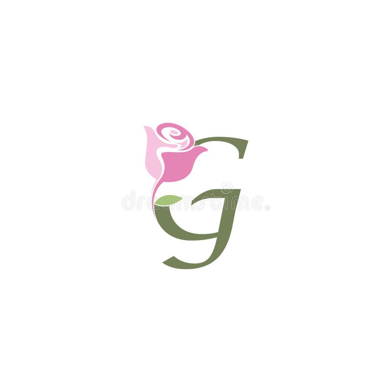 Letter G with Rose Icon Logo Vector Template Stock Vector ...