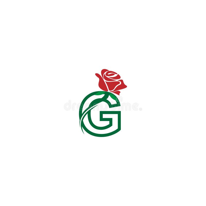 Letter G with Rose Icon Logo Vector Template Stock Vector ...