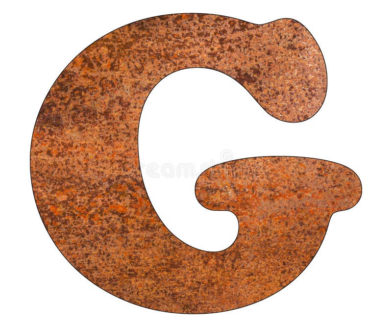 Letter G on Rusty Metal Sheet Background Stock Image - Image of detail ...