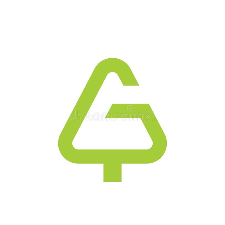 Letter G Simple Geometric Green Tree Logo Vector Stock Vector ...
