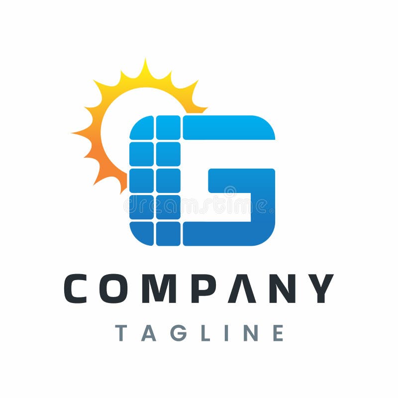Letter G Solar Energy Logo, Solar Power Panel Design Stock Vector ...