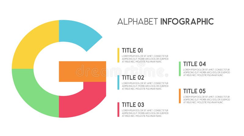 Letter G Vector Alphabet and Other Elements for Infographics Stock ...