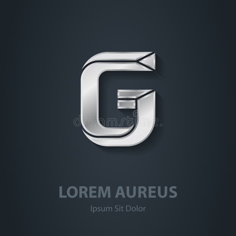 Letter G. Vector Elegant Silver Font. Template For Company Logo. Stock ...