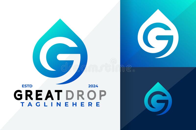 Letter G Water Drop Logo Icon Vector Design Illustration Stock Vector ...
