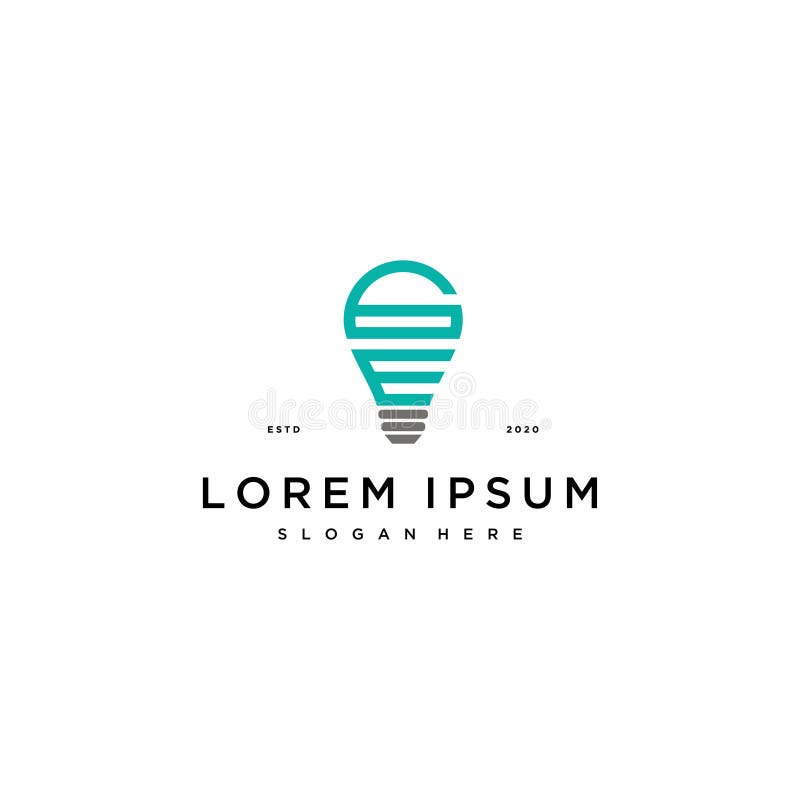 Letter GE and Lamp Design Concept Vector Stock Vector - Illustration of ...