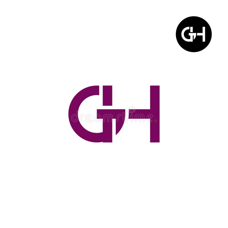 Letter GH Monogram Logo Design Stock Vector - Illustration of design ...