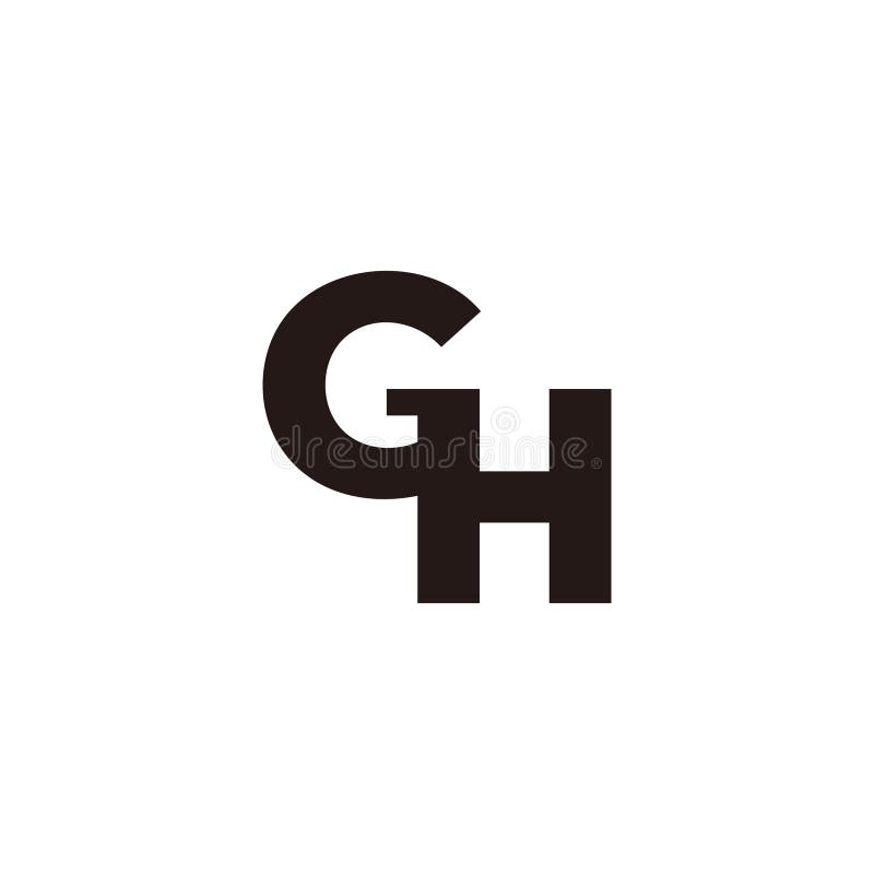 Letter Gh Simple Black Geometric Font Logo Vector Stock Vector ...