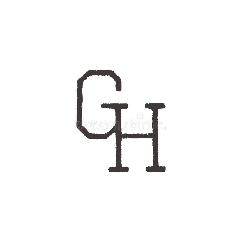 Letter Gh Vintage Brush Font Simple Logo Vector Stock Vector ...