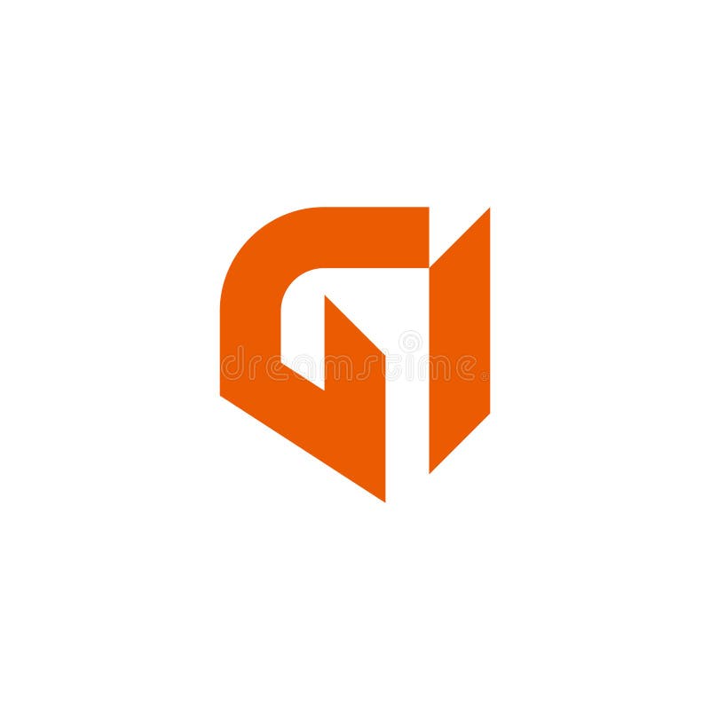Letter Gi Simple Geometric Sharp Line Logo Vector Stock Vector ...