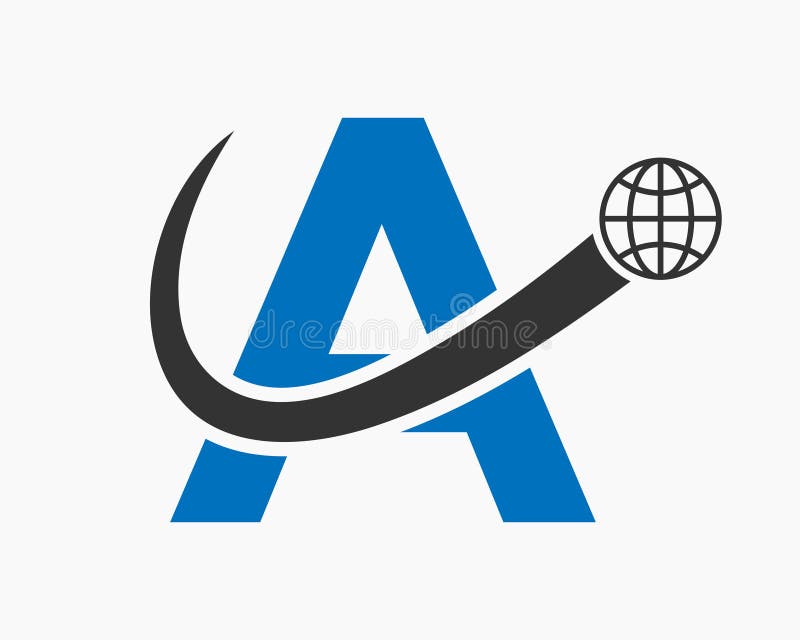Letter a Global Logo Design. World Logotype Symbol Vector Template ...