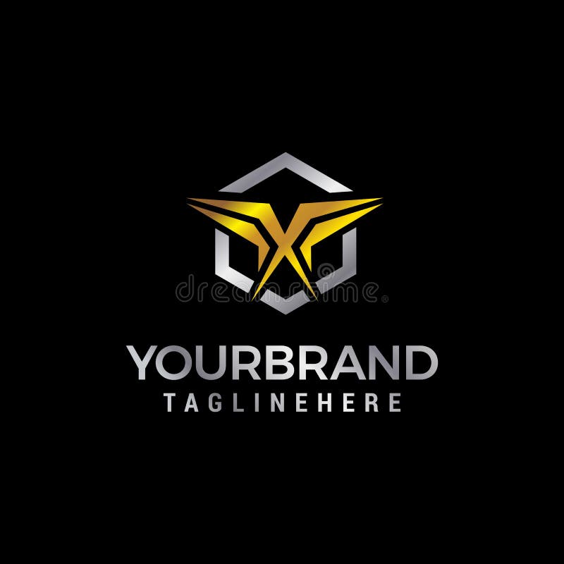Letter X Gold Logo Design Concept Template Stock Vector - Illustration ...