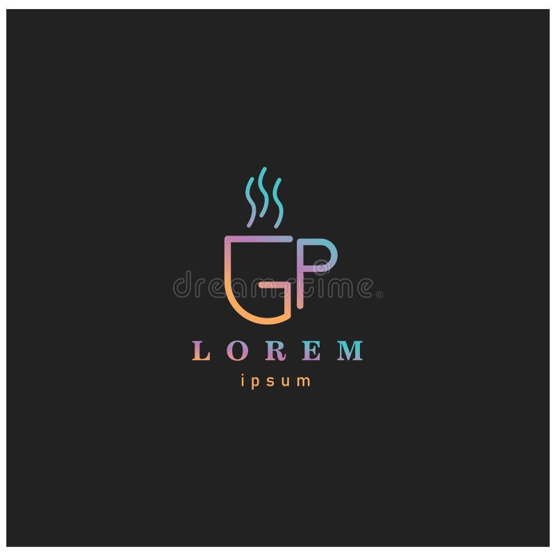Letter GP Logo Color Line Design Illustration Vector Stock Vector ...